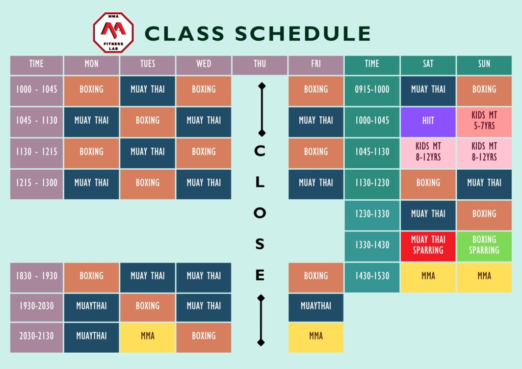 Schedules – MMA FITNESS LAB